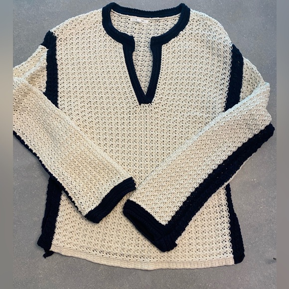 Maurices | Sweaters | Maurices Cream And Black Vneck Sweater | Poshmark